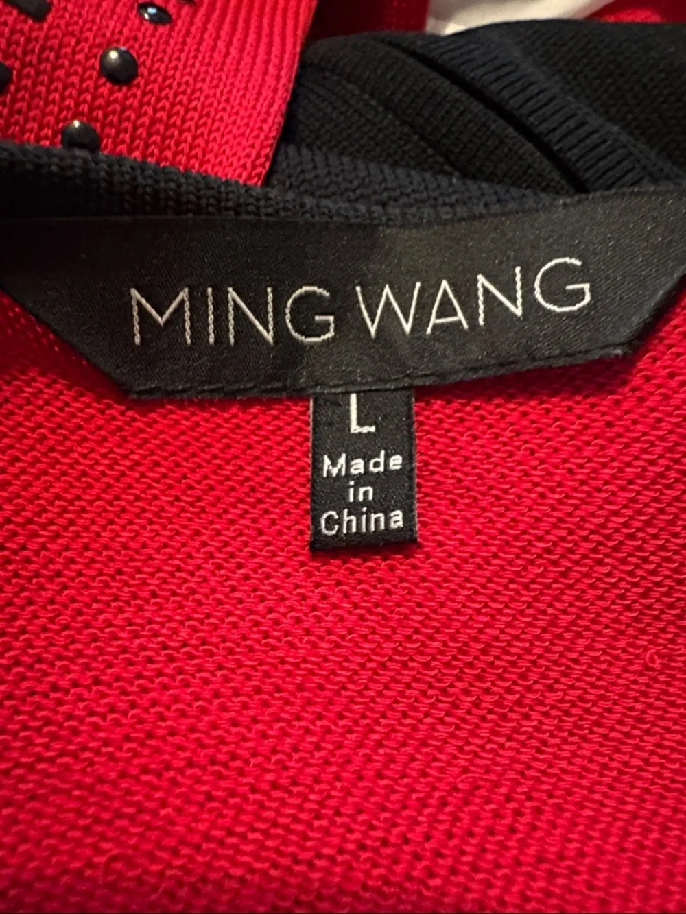 Ming Wang | Dresses | Ming Wang Large Red And Black Colorblocked Midi ...